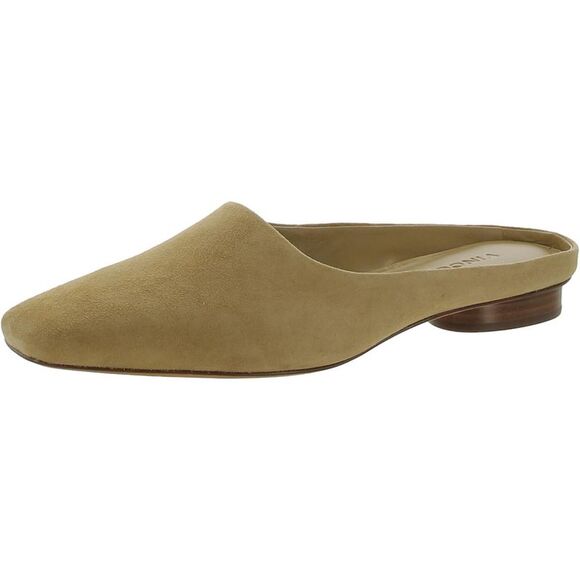 Vince | Shoes | Vince Womens Valentina Tan Suede Square Toe Slip On ...